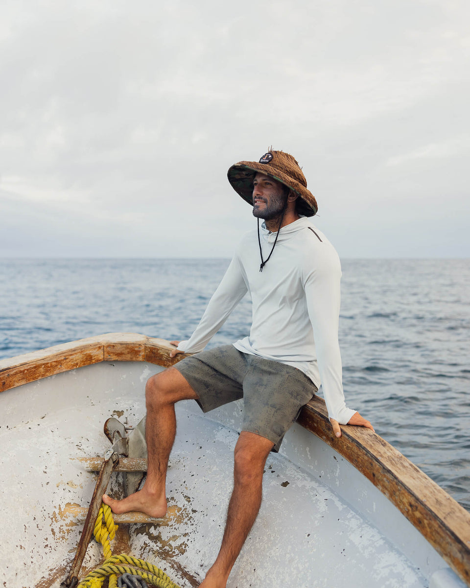 Men's Sun Shirt UPF50 Hooded Sun Shirt | Cloud White – Lumar Active